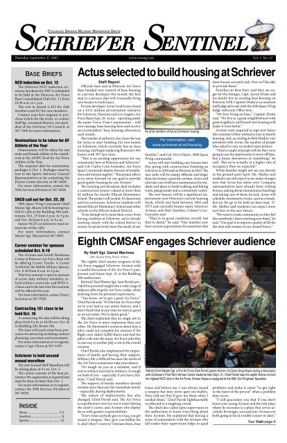 Schriever Sentinel - Colorado Springs Military Newspaper Group