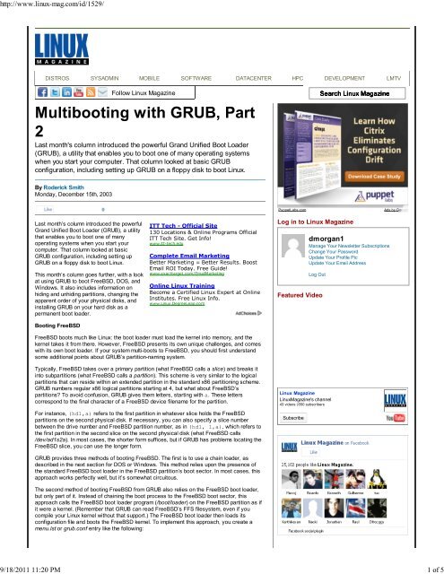 Multibooting with GRUB, Part 2 | Linux Magazine