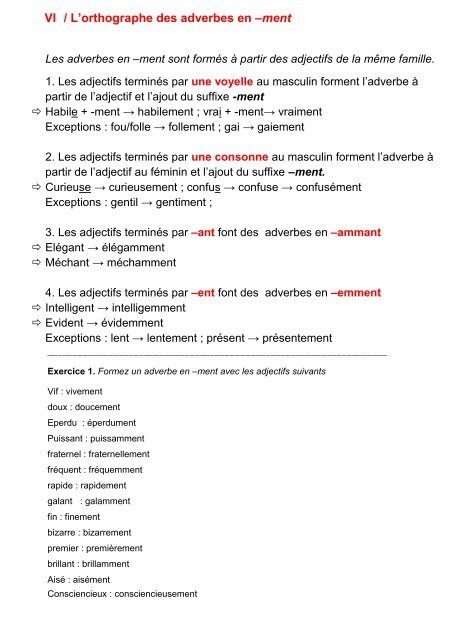 Memes Adverbe Adjectif Liste Des Adverbes En Français (cycle 3)