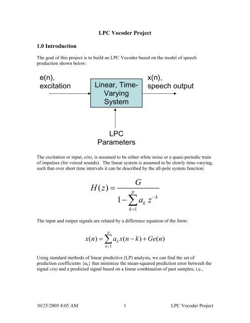 LPC Vocoder Project.pdf