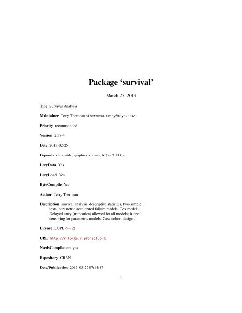 Package 'survival'