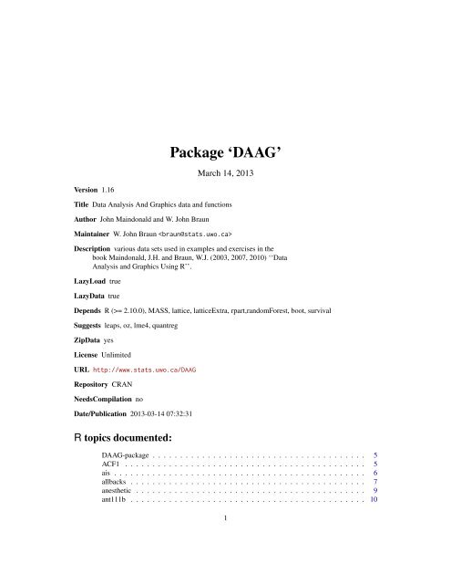 Package 'DAAG'