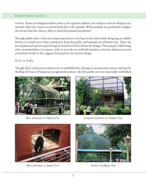 BARRIER DESIGNS FOR ZOOS