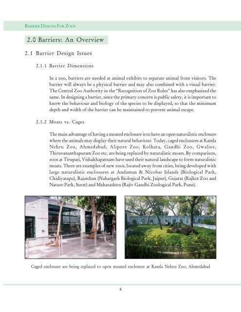 BARRIER DESIGNS FOR ZOOS