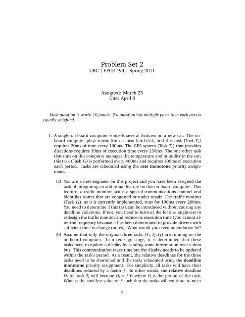 Problem Set 2 - Courses