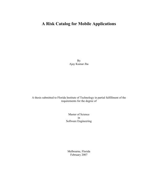 Risk Catalog for Mobile Applications - Testing Education