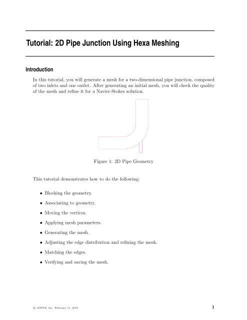 Tutorial: 2D Pipe Junction Using Hexa Meshing
