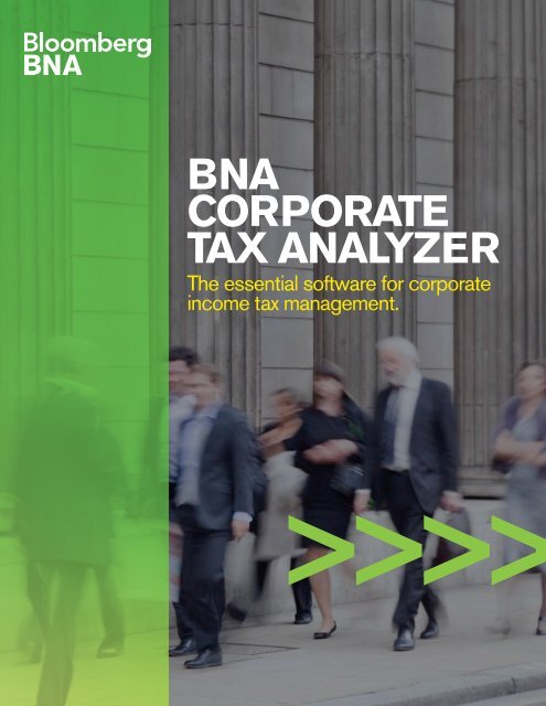 BNA Corporate Tax Analyzer Product Brochure (PDF) - BNA Software