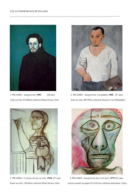 LES AUTOPORTRAITS DE PICASSO ...