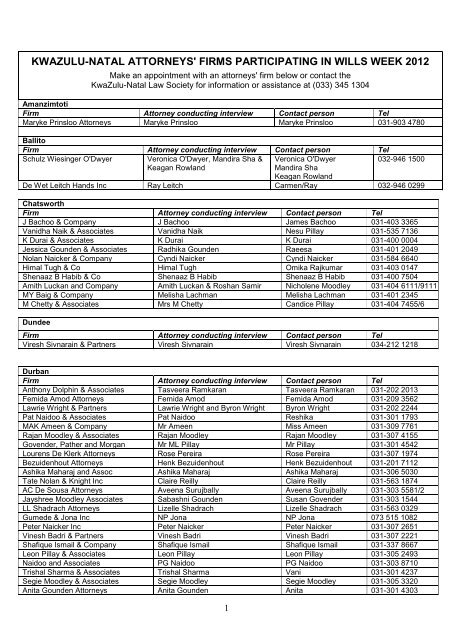 National Wills Week - Law Society of South Africa