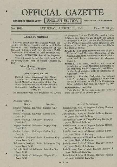 OFFICIAL GAZETTE