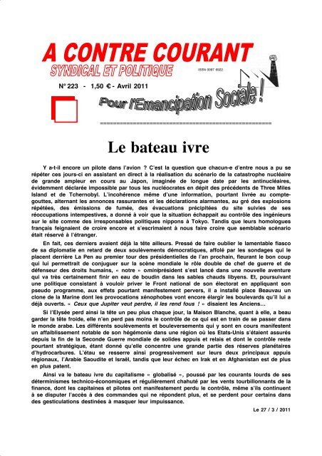 Le bateau ivre - A contre courant