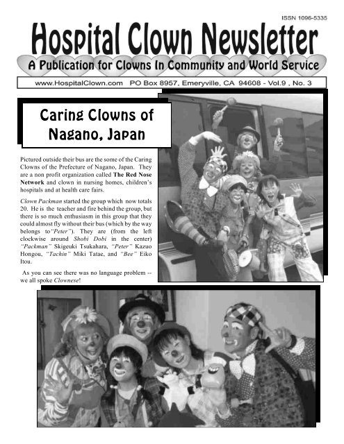 Caring Clowns of Nagano, Japan - Hospital Clown Newsletter