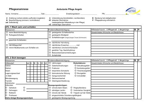 K1.4.2 Anamnese mit Vordruck - Ambulante Pflege Angeln