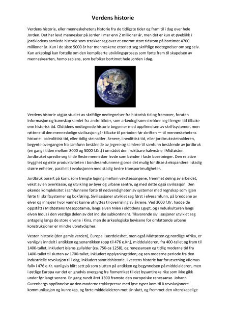 Verdens historie