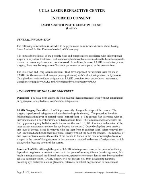 ucla laser refractive center informed consent