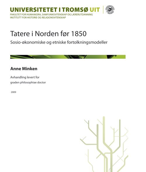 Tatere i Norden før 1850 - Munin - Universitetet i Tromsø