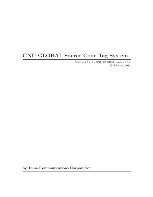Gnu Global Source Code Tag System The Gnu Operating System