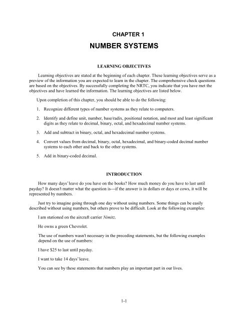 NUMBER SYSTEMS