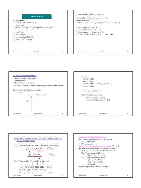 Conversions between binary, octal, and hexadecimal can be done ...