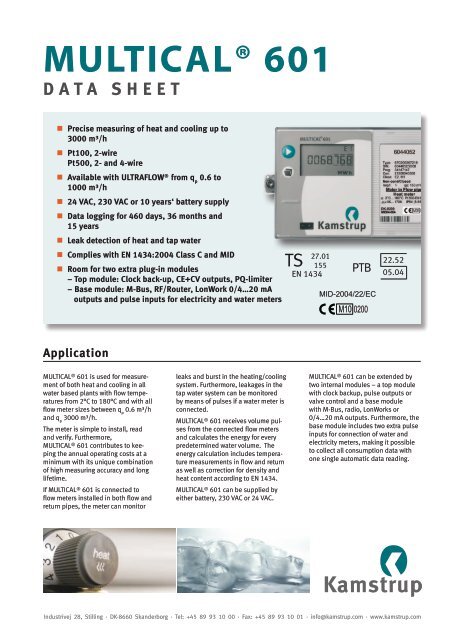MULTICAL® 601 - Kamstrup