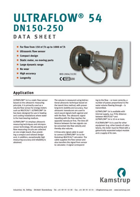 ultraflow® 54 dn150-250 - Kamstrup
