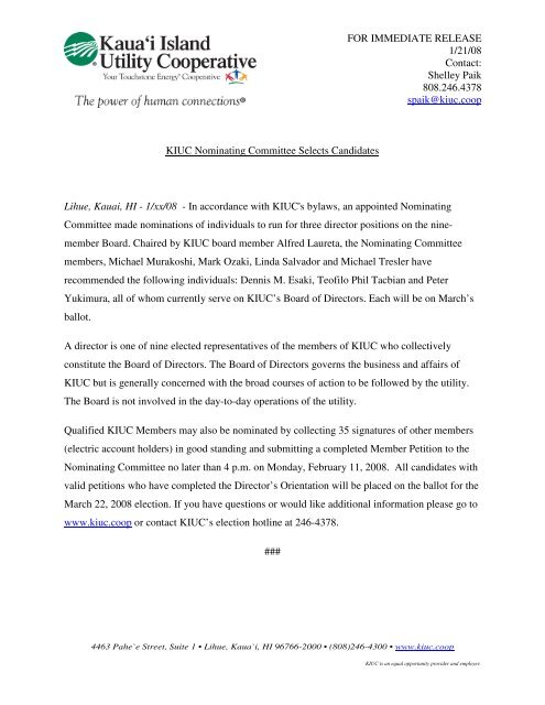 2008 - Kauai Island Utility Cooperative