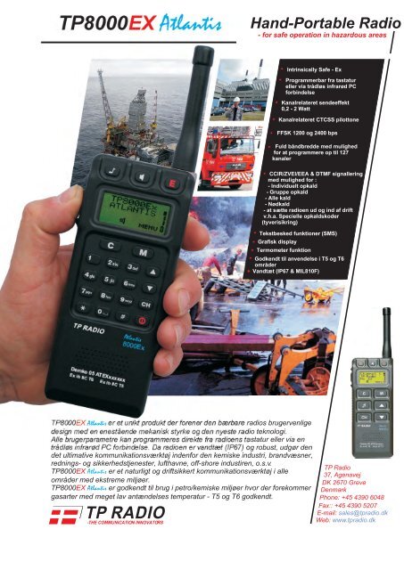 TP8000EX Datablad DK. - TP Radio