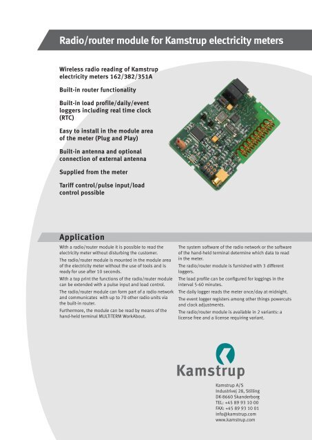Data sheet - Kamstrup