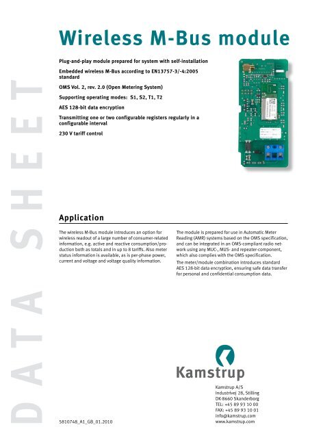 Wireless M-Bus module - Kamstrup