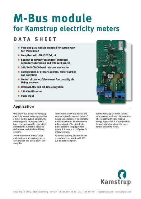 Data sheet - Kamstrup