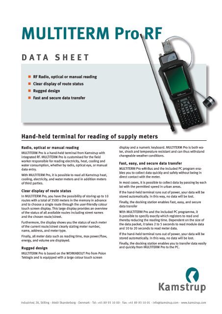 MULTITERM Pro RF DATA SHEET - Kamstrup