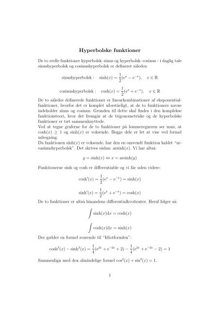 Hyperbolske funktioner