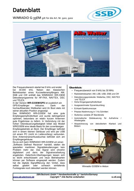 Datenblatt - SSB-Electronic