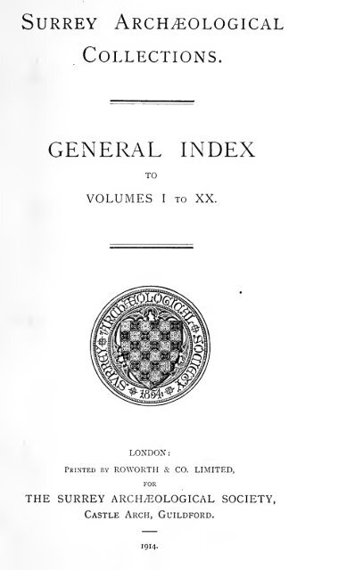 GENERAL INDEX - Archaeology Data Service