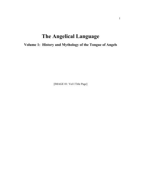 The Angelical Language Volume 1 - Aaron Leitch's Homepage
