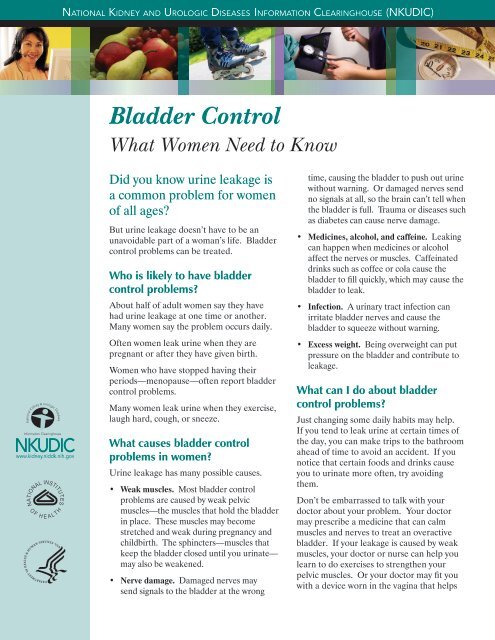 Bladder Control - National Kidney and Urologic Diseases ...
