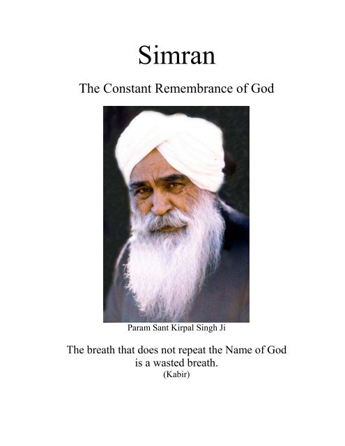 Simran: The Constant Remembrance of God - Spiritual Quotations ...