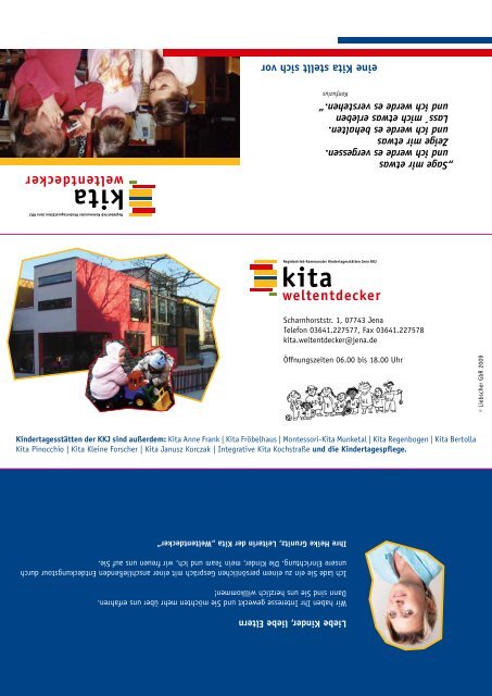 Flyer Kita "Weltentdecker" - Kommunale Kindertagesstätten Jena ...