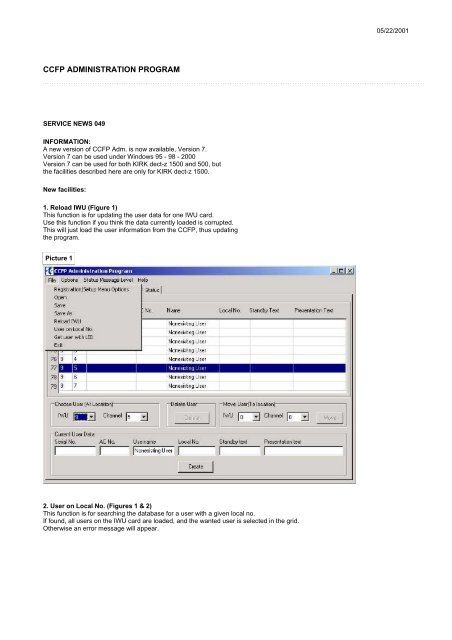 CCFP ADMINISTRATION PROGRAM - Knowledge Base