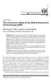 Global Assessment of Functioning (GAF) Scale