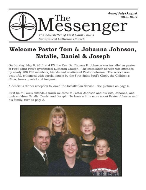 Welcome Pastor Tom & Johanna Johnson, Natalie, Daniel & Joseph