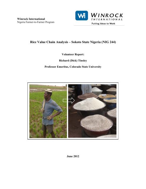 Rice Value Chain Analysis - Lamar at Colorado State University