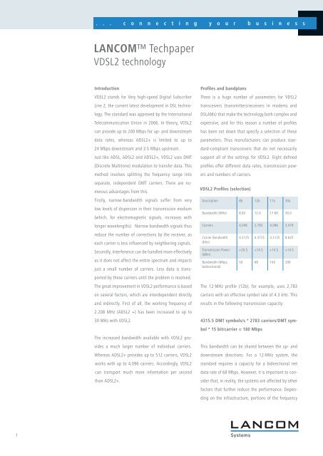 VDSL2-Technology (PDF) - LANCOM Systems GmbH