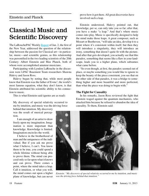 Einstein and Planck: Classical Music and Scientific Discovery
