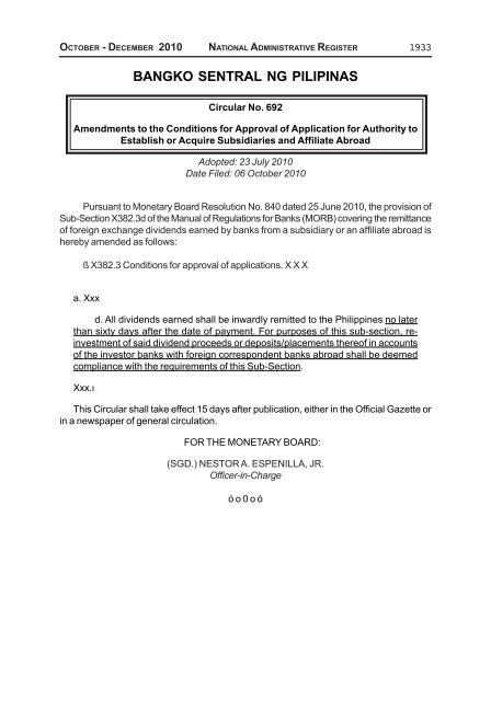 BANGKO SENTRAL NG PILIPINAS - University of the Philippines ...
