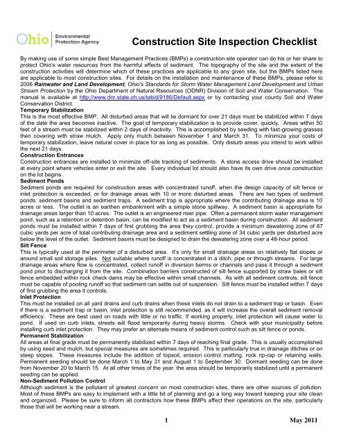 Construction Site Inspection Checklist