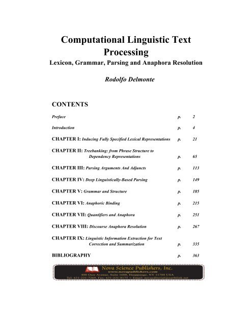 Computational Linguistic Text Processing Lear