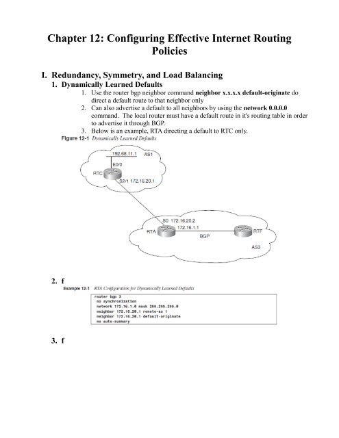 Chapter 12 Configuring Effective Internet Routing Policies