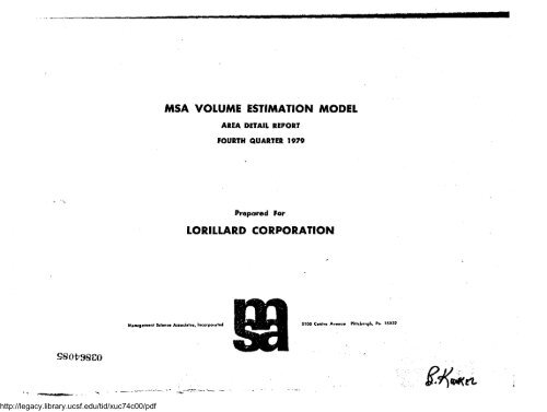 Msa Volume Estimation Model